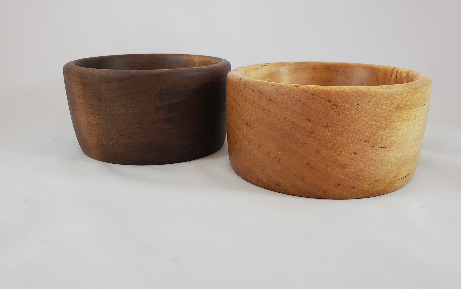Pair of Red River Birch Woodturned Bowls Décor Wooden | Etsy