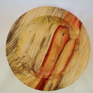 Red Flame Box Elder Spalted Wood Turned Dish / Wide Rimmed Bowl, Wooden ...
