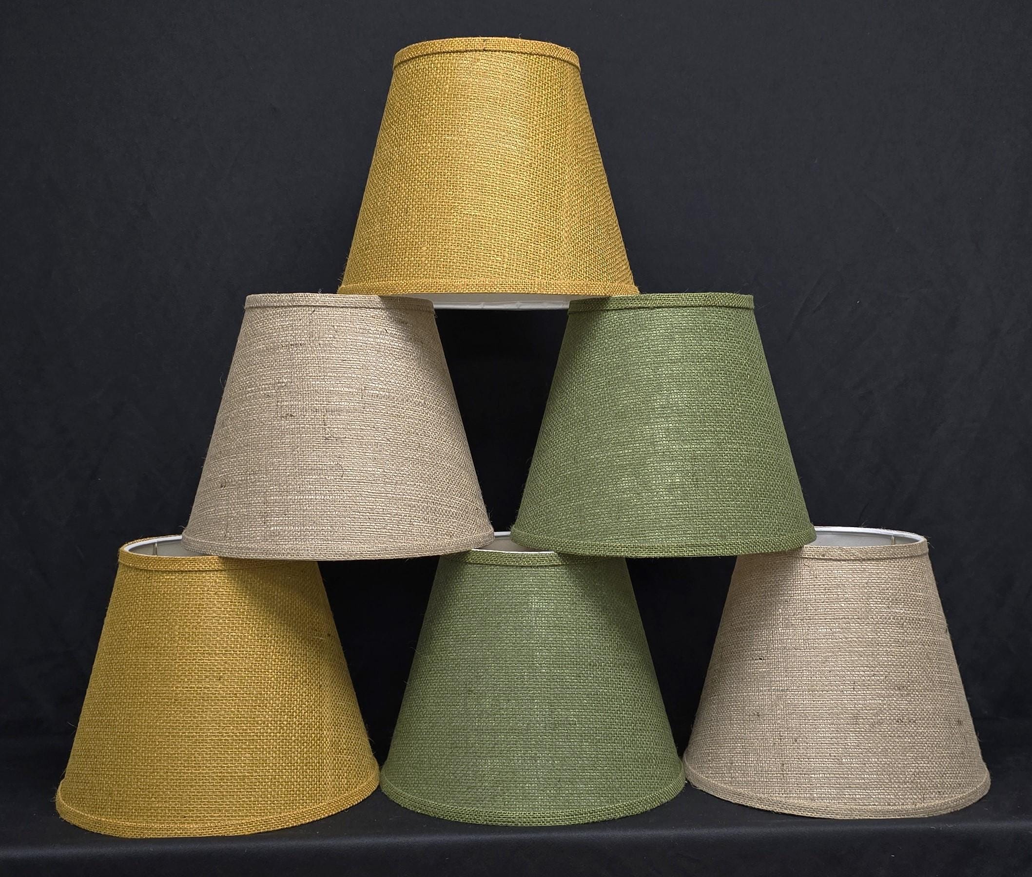 Burlap Lampshade 7 X 12 X 10 Natural, Vintage Green, or Vintage Gold - Etsy