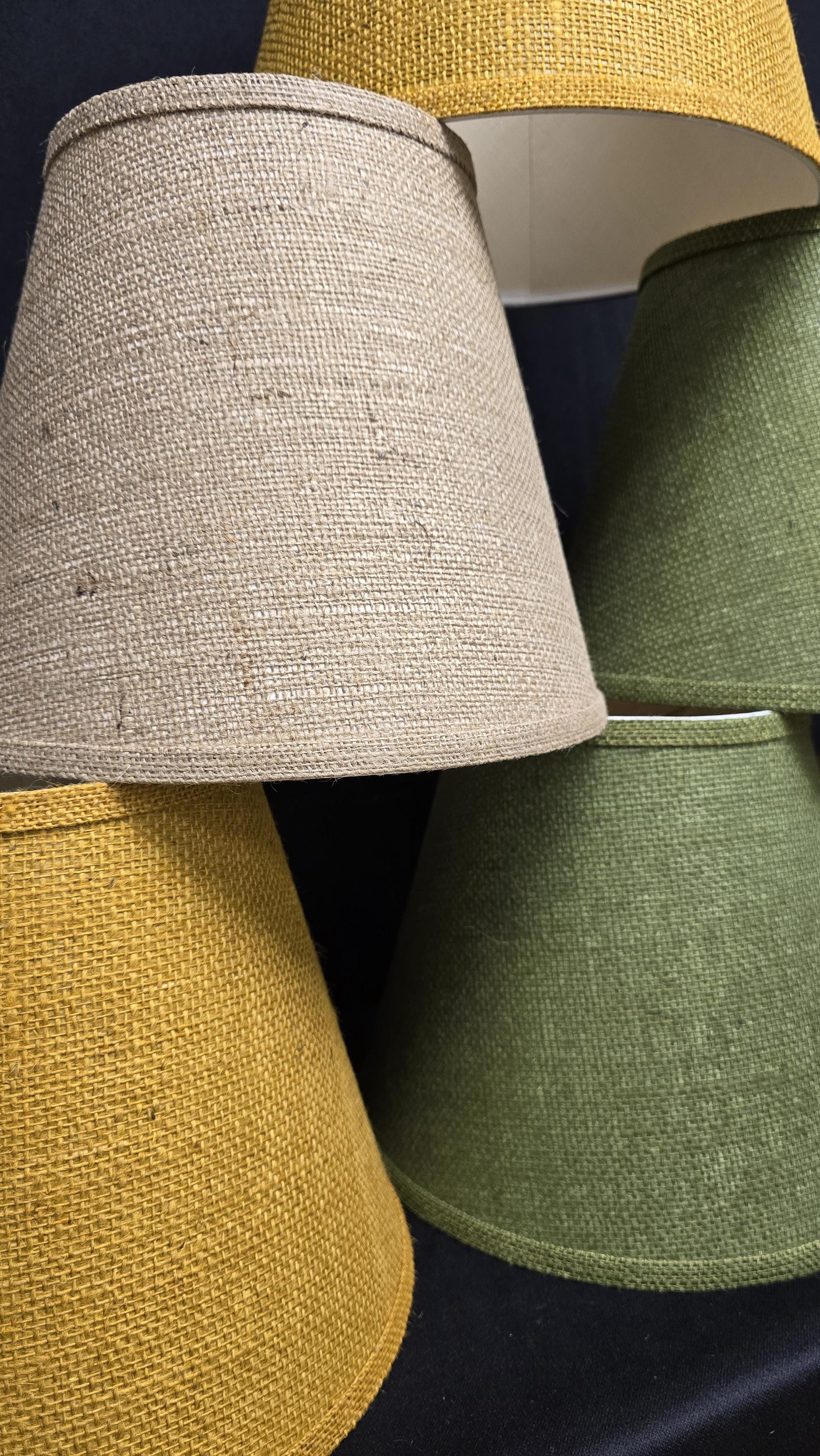 Burlap Lampshade 7 X 12 X 10 Natural, Vintage Green, or Vintage Gold - Etsy