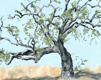 Oak tree painting | Etsy