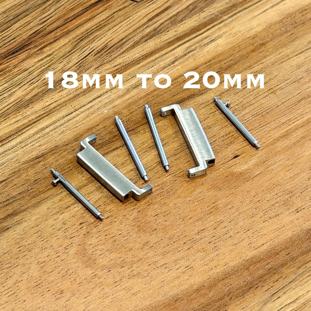 18mm to 20mm Watch Strap Connector Adapter – Stainless Steel, Brushed ...
