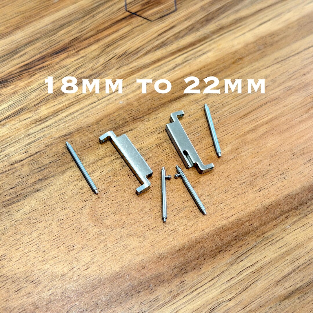 18mm to 22mm Watch Strap Connector Adapter – Stainless Steel, Brushed ...
