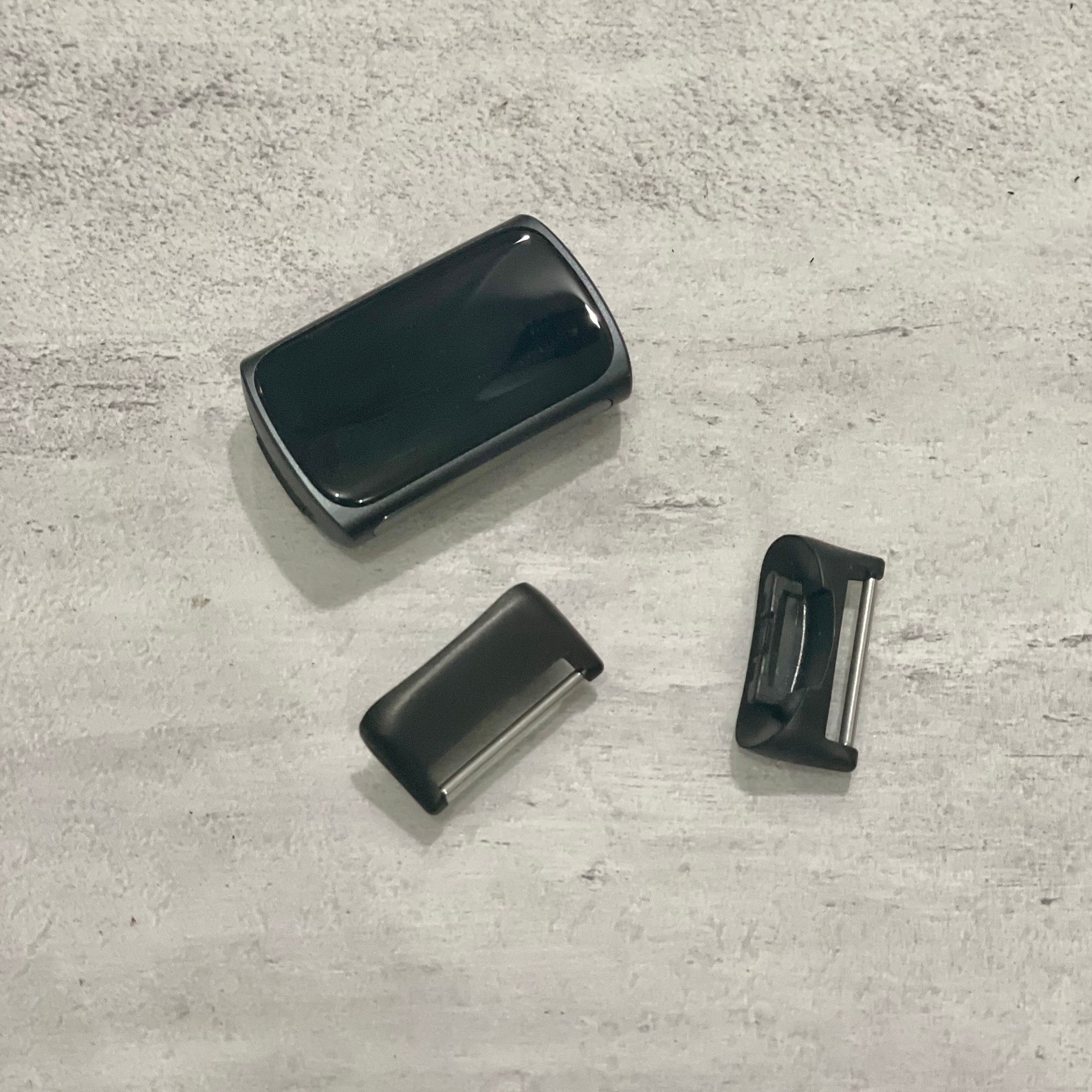 Fitbit Charge 6 Connectors: Black Stainless Steel DIY Bracelet Adapters ...