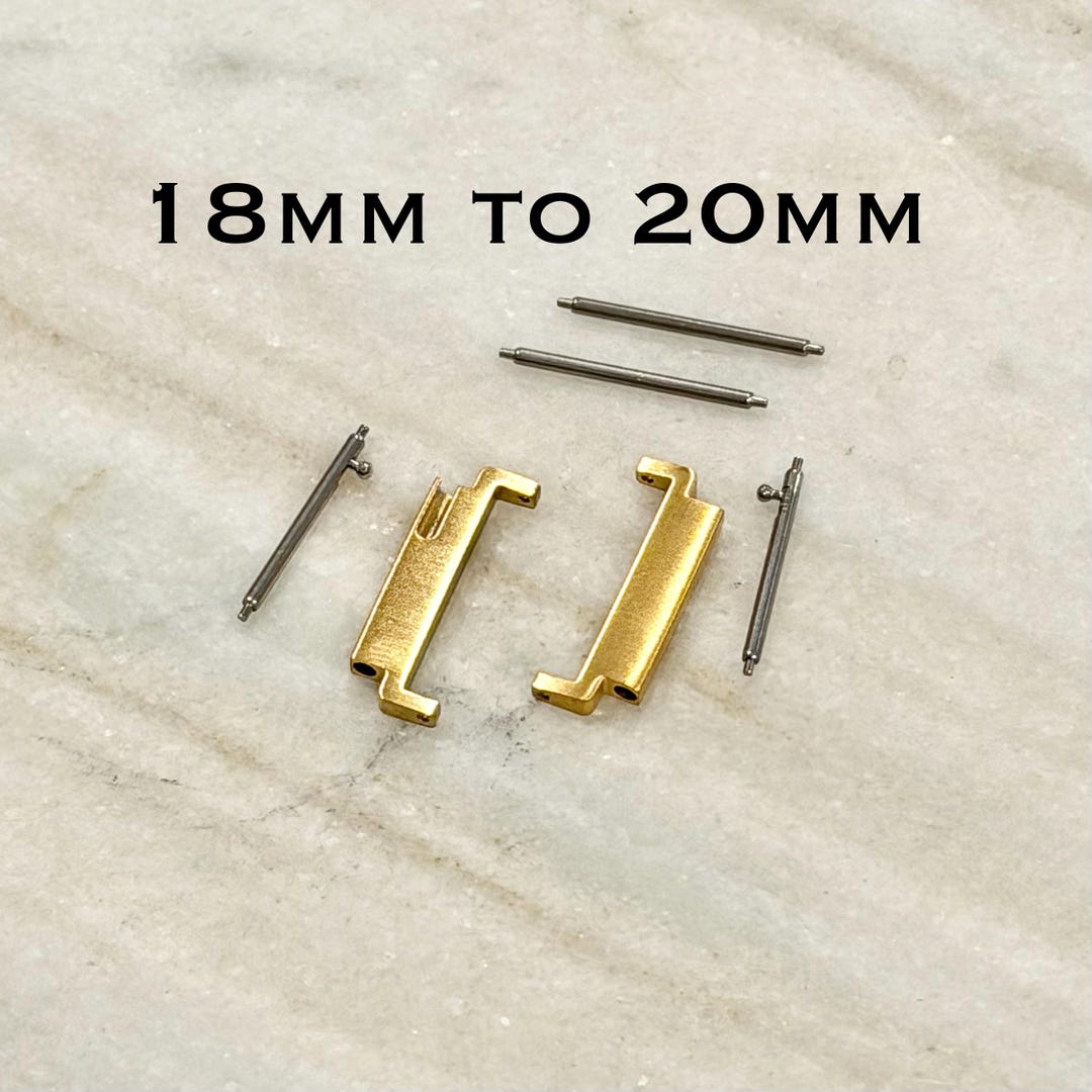 18mm to 20mm Watch Strap Connector Adapter – Stainless Steel, Brushed ...