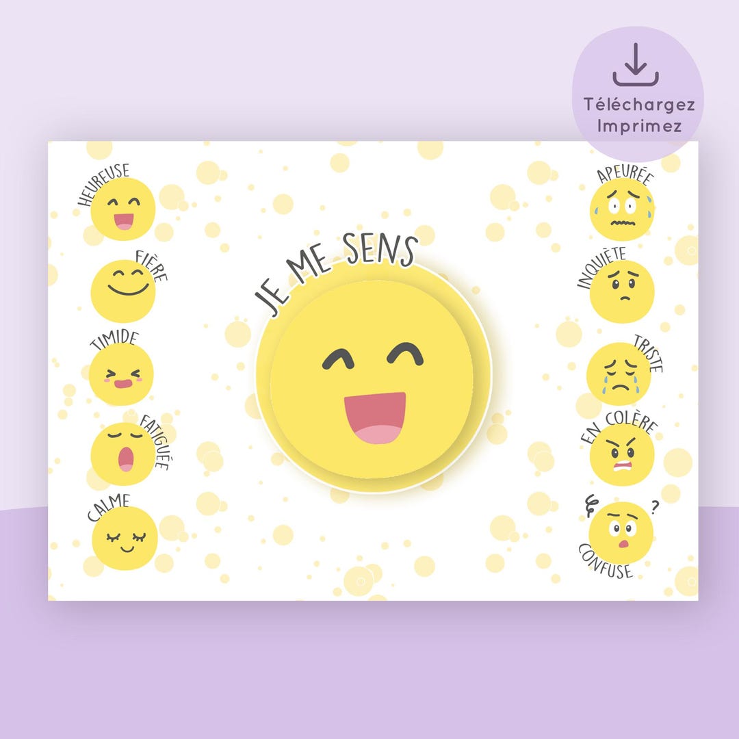Affiche Emotions je Me Sens Téléchargement Immédiat, à Imprimer Vous ...