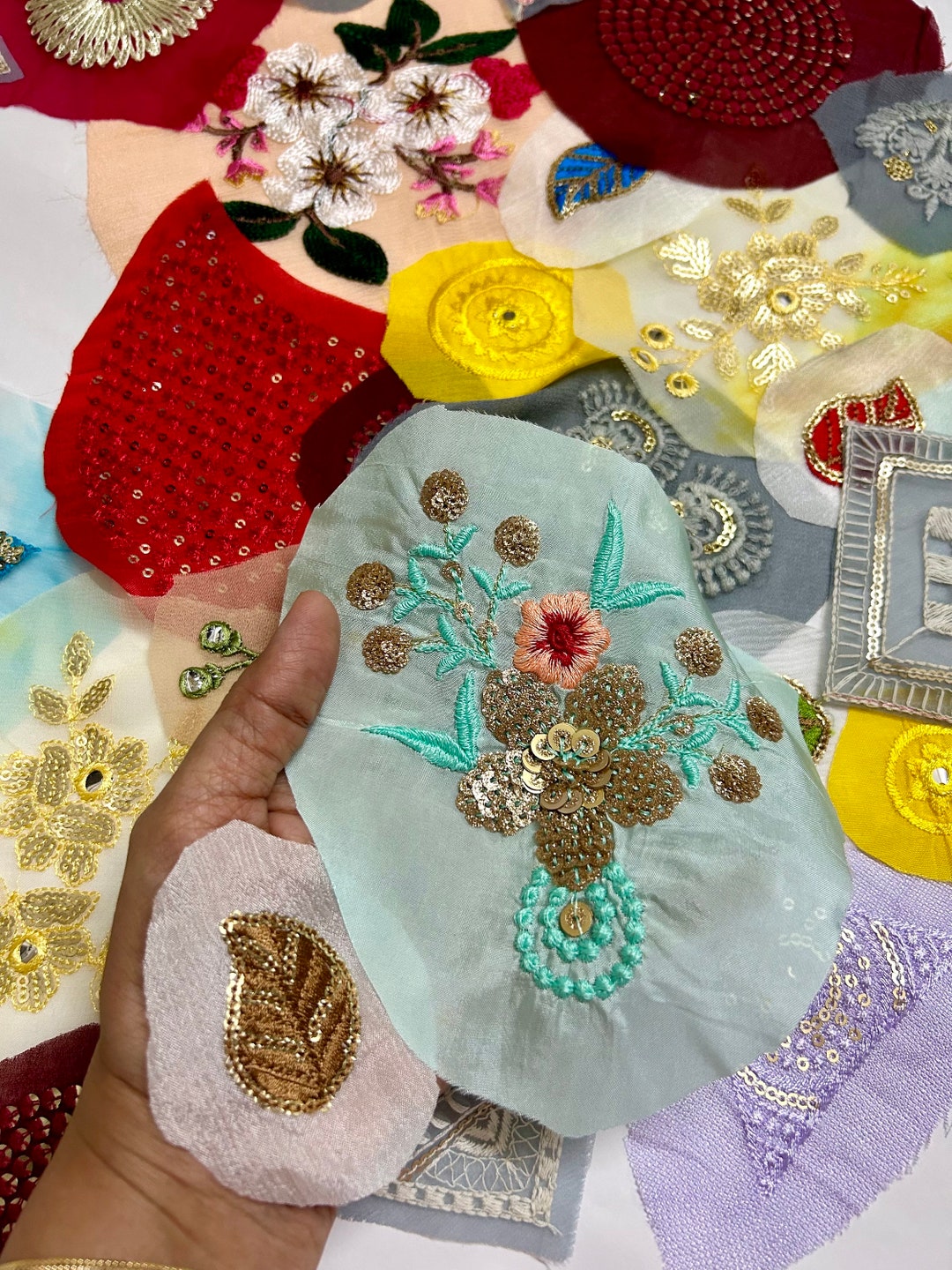 Surprise Bag of Fabric Snippets - Indian Material Cutouts - Mystery ...