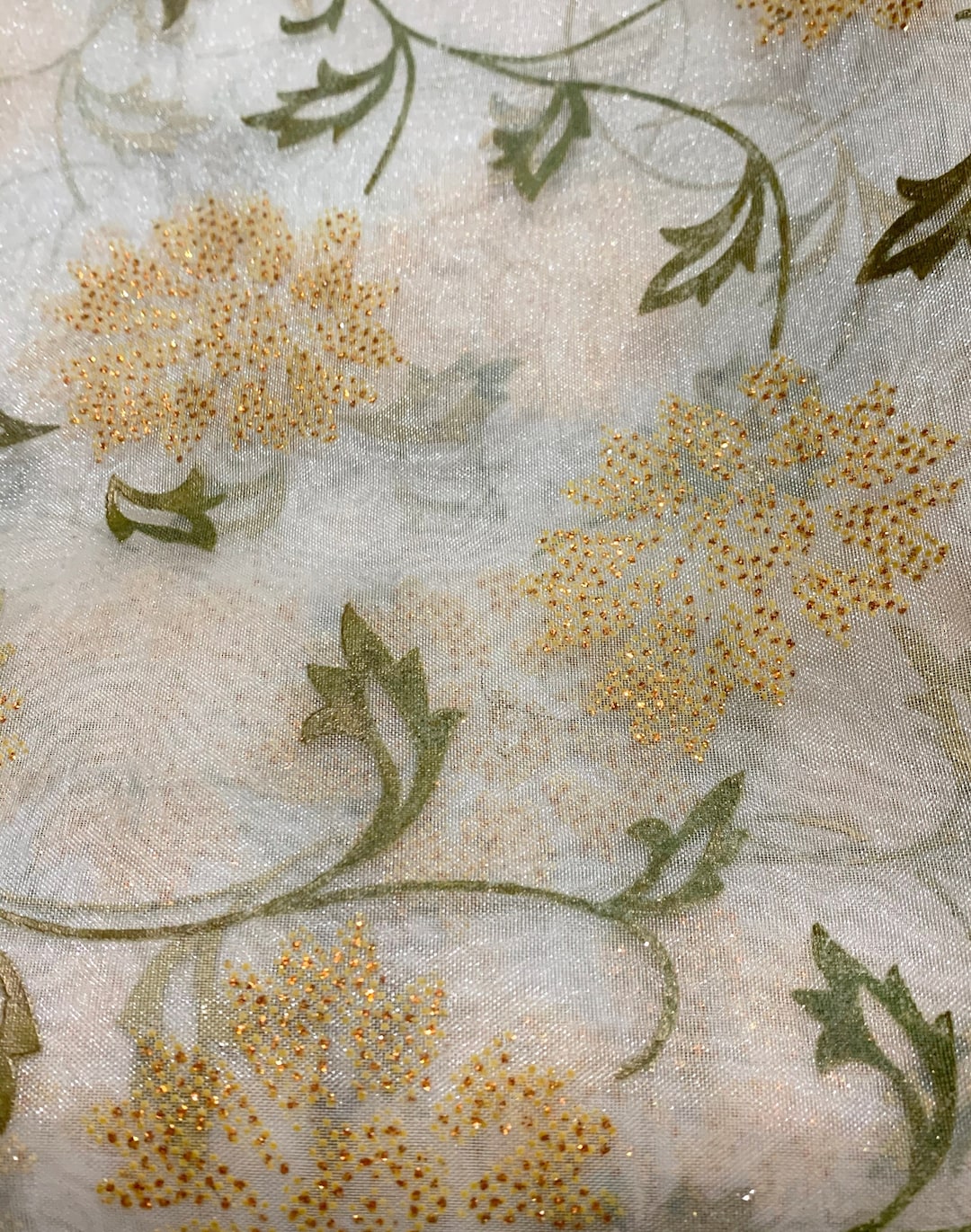 Embellished Sheer Indian Organdy Fabric - Lightweight See-thorough ...