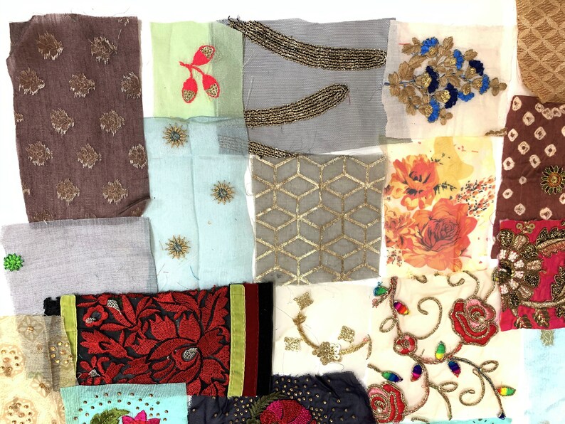 Surprise Bag of Fabric Snippets Indian Material Cutouts - Etsy