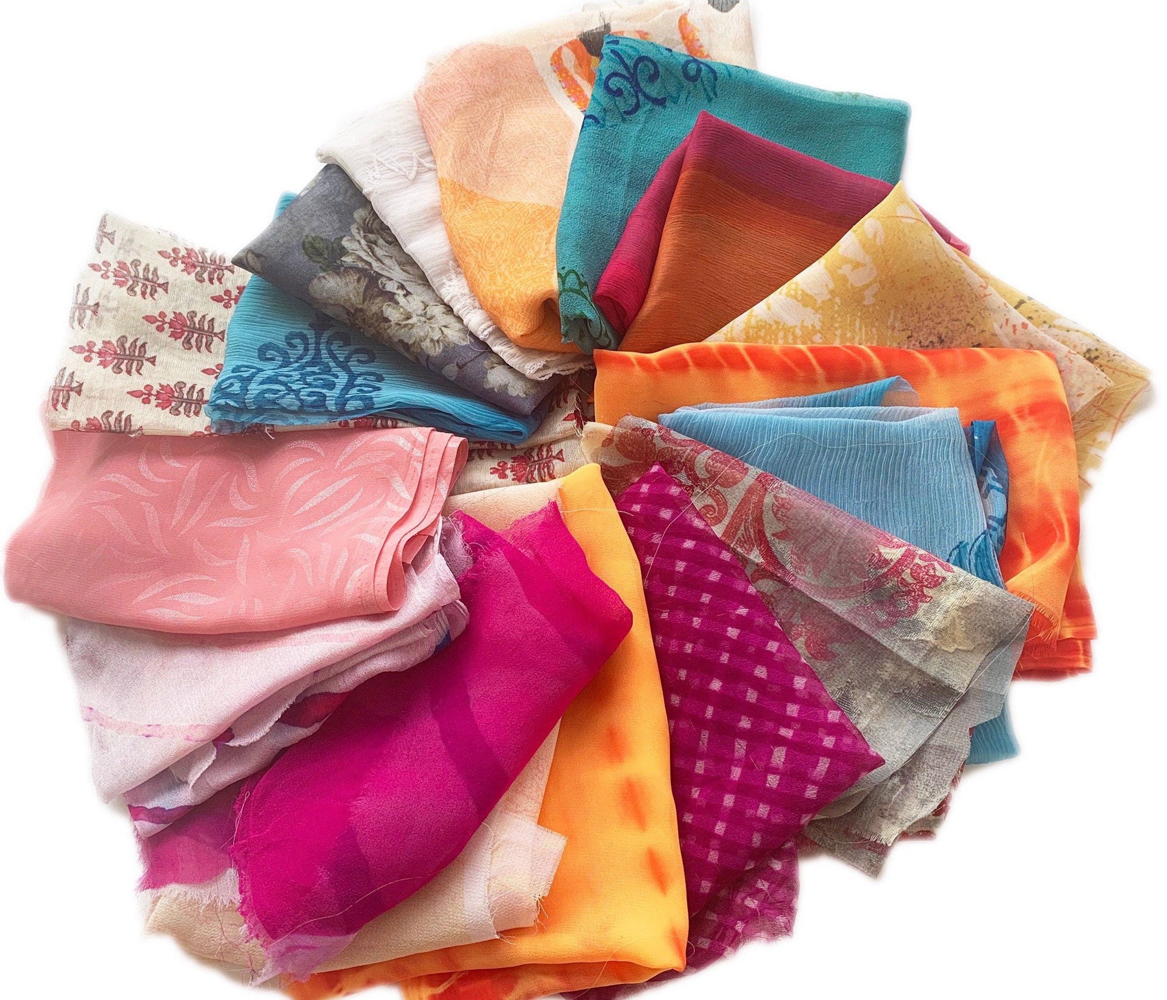 Printed Sheer Indian Fabric Bundle Lightweight Textiles - Etsy