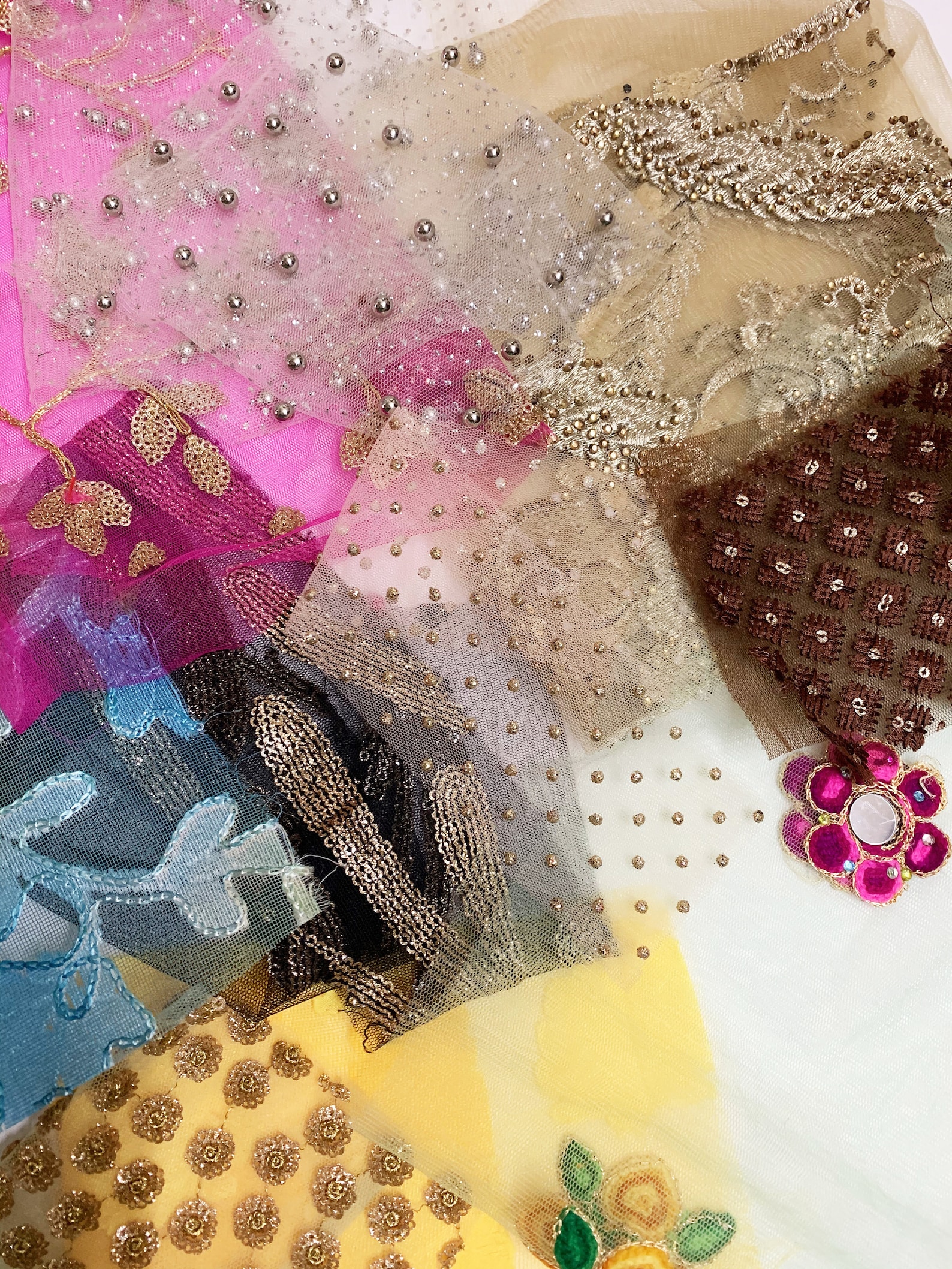 Embroidered Sheer Fabric Bundle - Decorative Textiles - Colorful ...