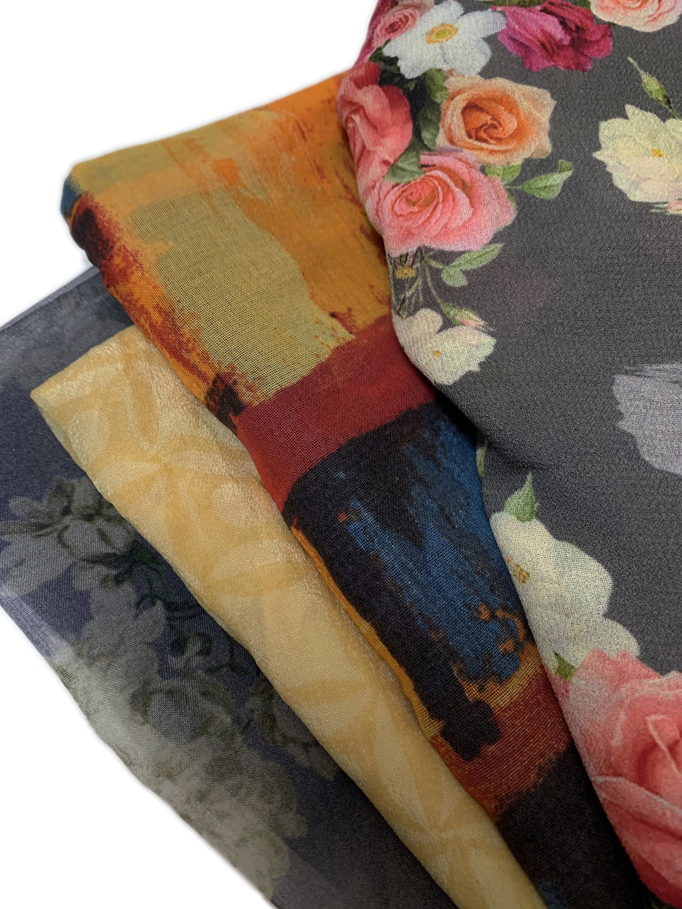 Printed Sheer Indian Fabric Bundle Lightweight Textiles - Etsy