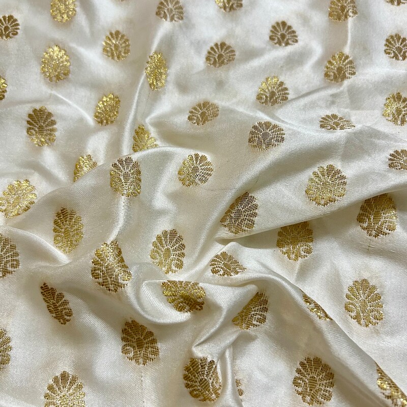 White Brocade - Etsy