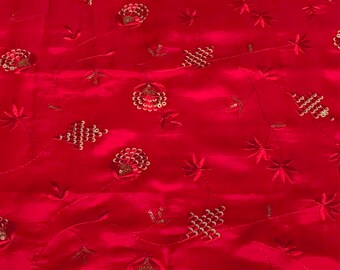 Violet Purple Silk Embroidered Fabric Sale by Fabric Size Decorative ...