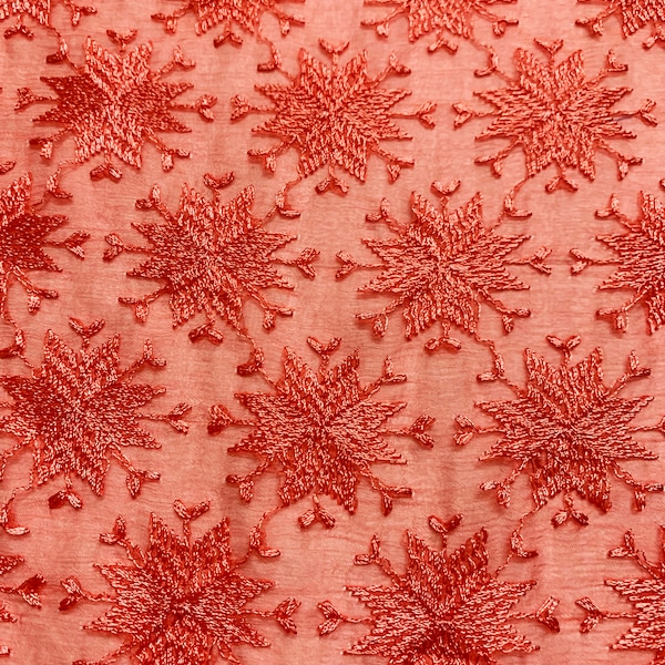 Coral Silk Fabric - Etsy