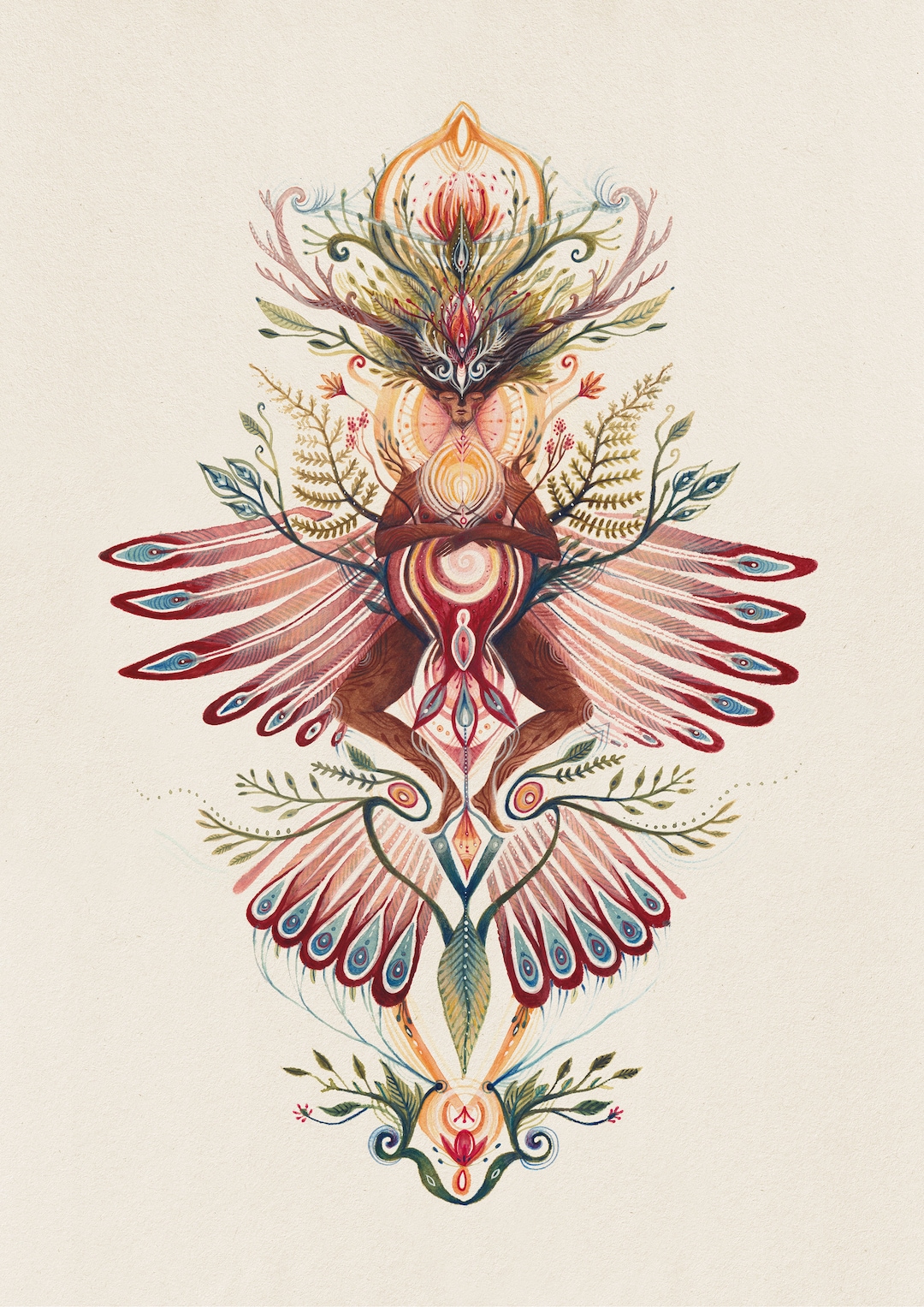 Surrender - A4 Art Print - Wild Feminine, Wild Woman, Womb, Fertility ...
