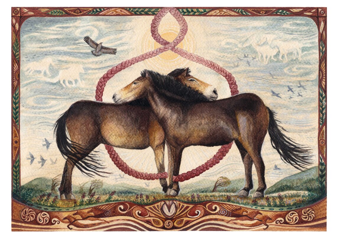 Our Braided Kin - Ancient Exmoor - A4 Print - Exmoor Ponies - - Etsy