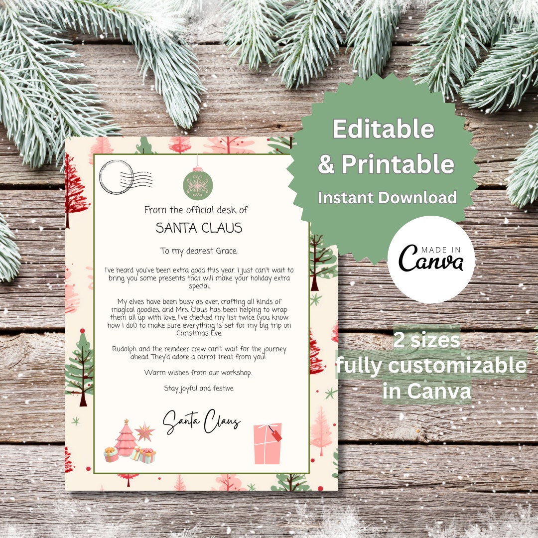 Editable Letter From Santa, Letter From Santa Printable, Letter From ...