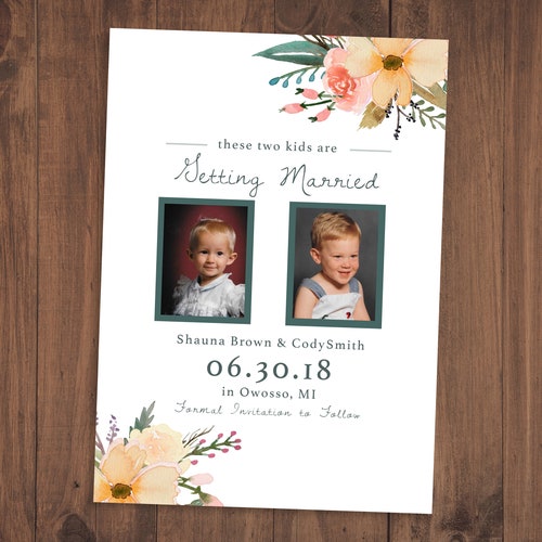 These Kids Are Getting Married Photo Printable Save the Date | Etsy