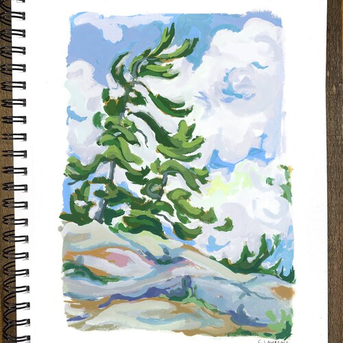 Windswept White Pine Giclee Print Landscape Art Watercolour | Etsy Canada