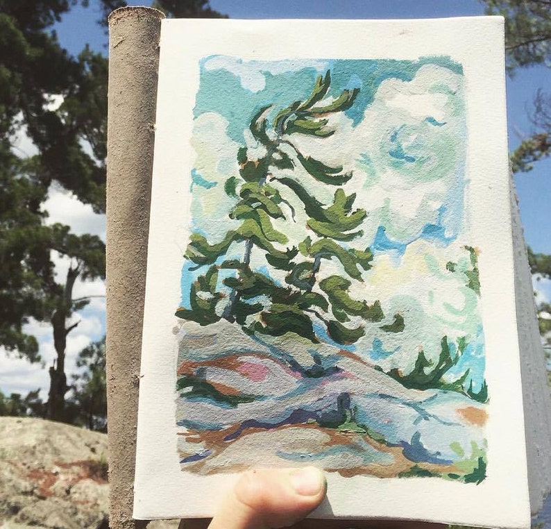 Windswept White Pine Giclee Print Landscape Art Watercolour | Etsy