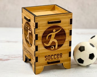 Wooden Football Piggy Bank - Etsy