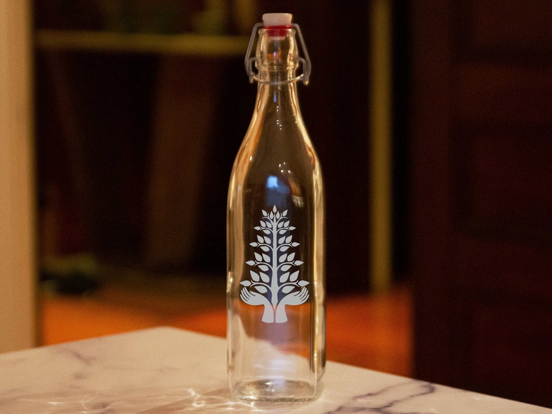 Shabbat Gifts Jewish Gifts Glass Water Bottle Etched Swing - Etsy