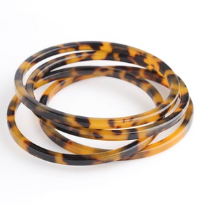 1 Tortoise Shell Bracelet, Thin and Skinny, Acetate Plastic, Tortoise ...