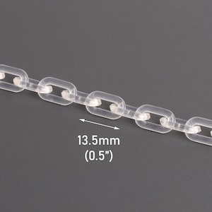 1ft Transparent Clear Chain, 13.5 X 7.5mm, Plastic, Small Size, Closed ...