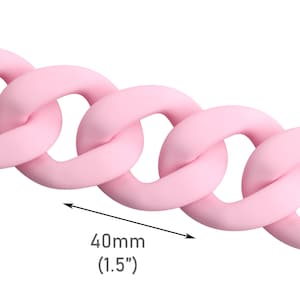 1ft Matte Light Pink Plastic Chain Links, 40 X 33mm, Cute Pastels ...