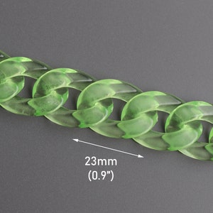 1ft Transparent Green Acrylic Chain Links, 23 X 17 Mm, Clear Green ...