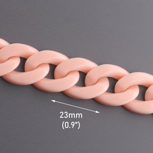 1ft Pastel Pink Plastic Chain Links, 23x17mm DIY Craft Chain, Light ...