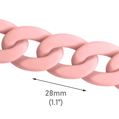 1ft Matte Blush Pink Acrylic Chain 28 X 20mm Large Chain for | Etsy