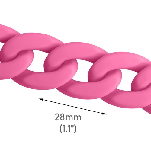 1ft Matte Pink Acrylic Chain Links 28 X 20mm Hot Pink Purse - Etsy