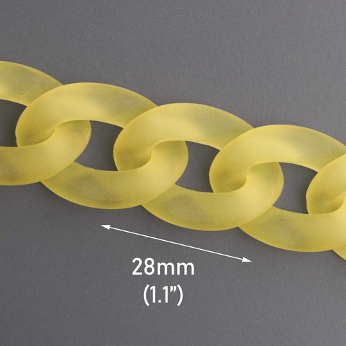 1ft Matte Neon Yellow Plastic Chain Links 24 X 17mm Cuban | Etsy