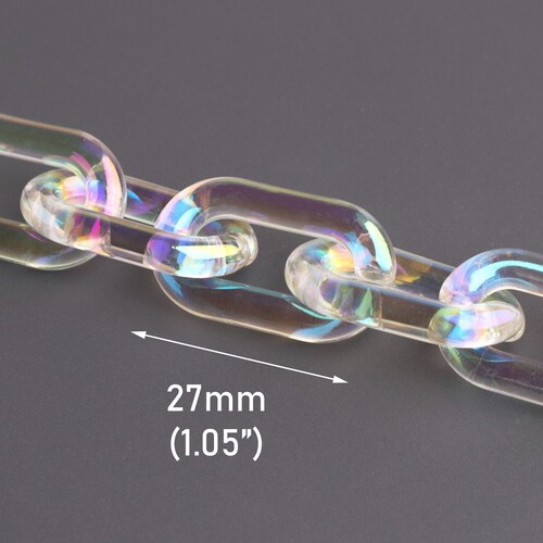 1ft Opal White Plastic Chain Links 27 X 16mm Holographic - Etsy