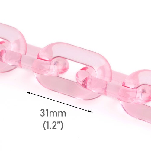 1ft Frosted Neon Pink Plastic Chain Links 23 X 17mm | Etsy