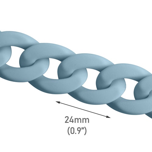 1ft Matte Steel Blue Plastic Chain Links 24 X 17mm Bracelet - Etsy