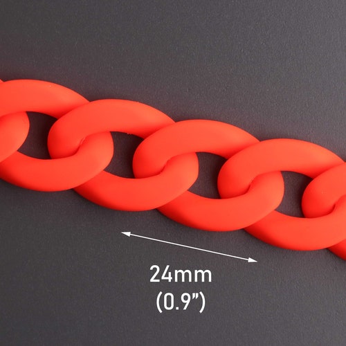 1ft Citrus Orange Chain Links 23 X 17mm Wholesale Acrylic - Etsy