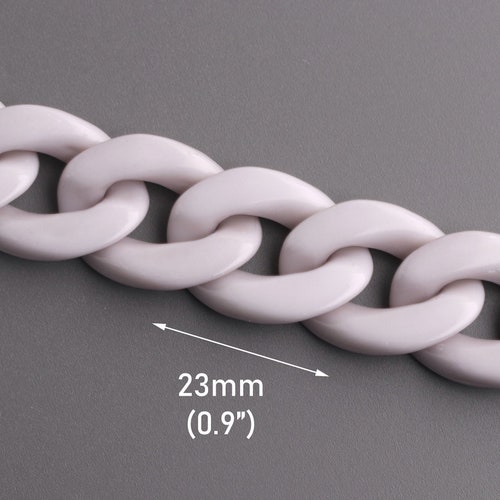 1ft Dove Gray Plastic Chain 23x17mm Acrylic Chain Link Oval - Etsy