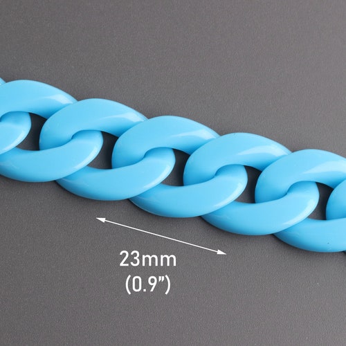 1ft Water Blue Plastic Chain Links 23mm X 17mm Cuban Chain - Etsy