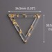 2 Large Triangle Charm With Gold Foil Flakes, 34.5 X 30.5mm, Designer ...