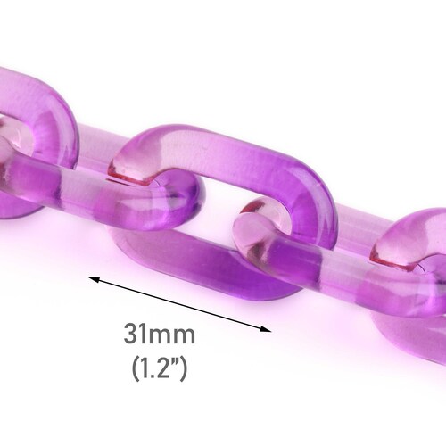1ft Clear Plastic Chain Links 28 X 17mm Transparent Chunky - Etsy