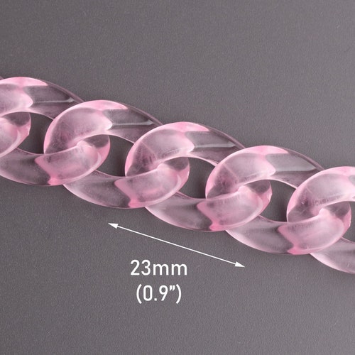 1ft Frosted Neon Pink Plastic Chain Links 23 X 17mm | Etsy