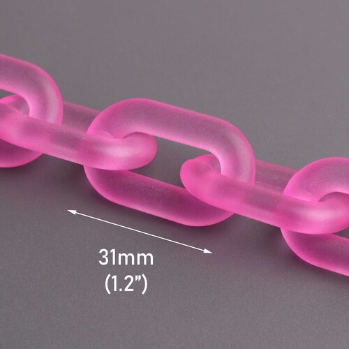 1ft Frosted Neon Pink Plastic Chain Links 23 X 17mm | Etsy