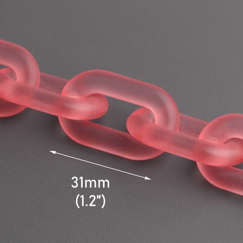 1ft Frosted Red Plastic Chain Links 31x19mm Light Red - Etsy