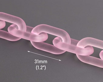 1ft Frosted Hot Pink Plastic Chain Links 31 X 19mm Acrylic | Etsy