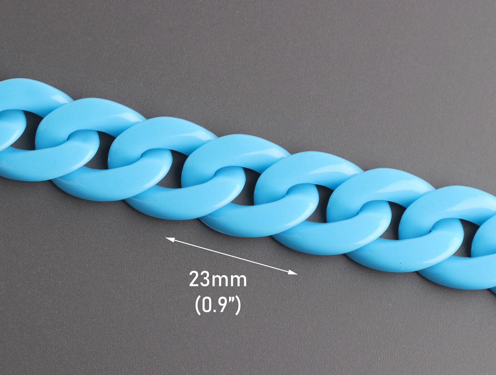 1ft Water Blue Plastic Chain Links 23mm X 17mm Cuban Chain - Etsy