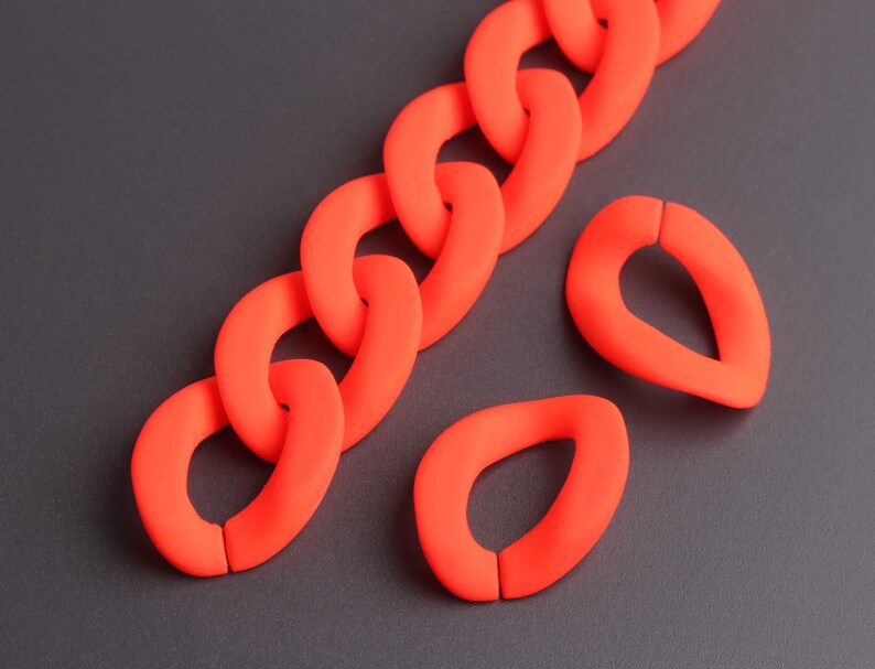 1ft Matte Neon Orange Plastic Chain Links 24 X 17mm Smooth | Etsy