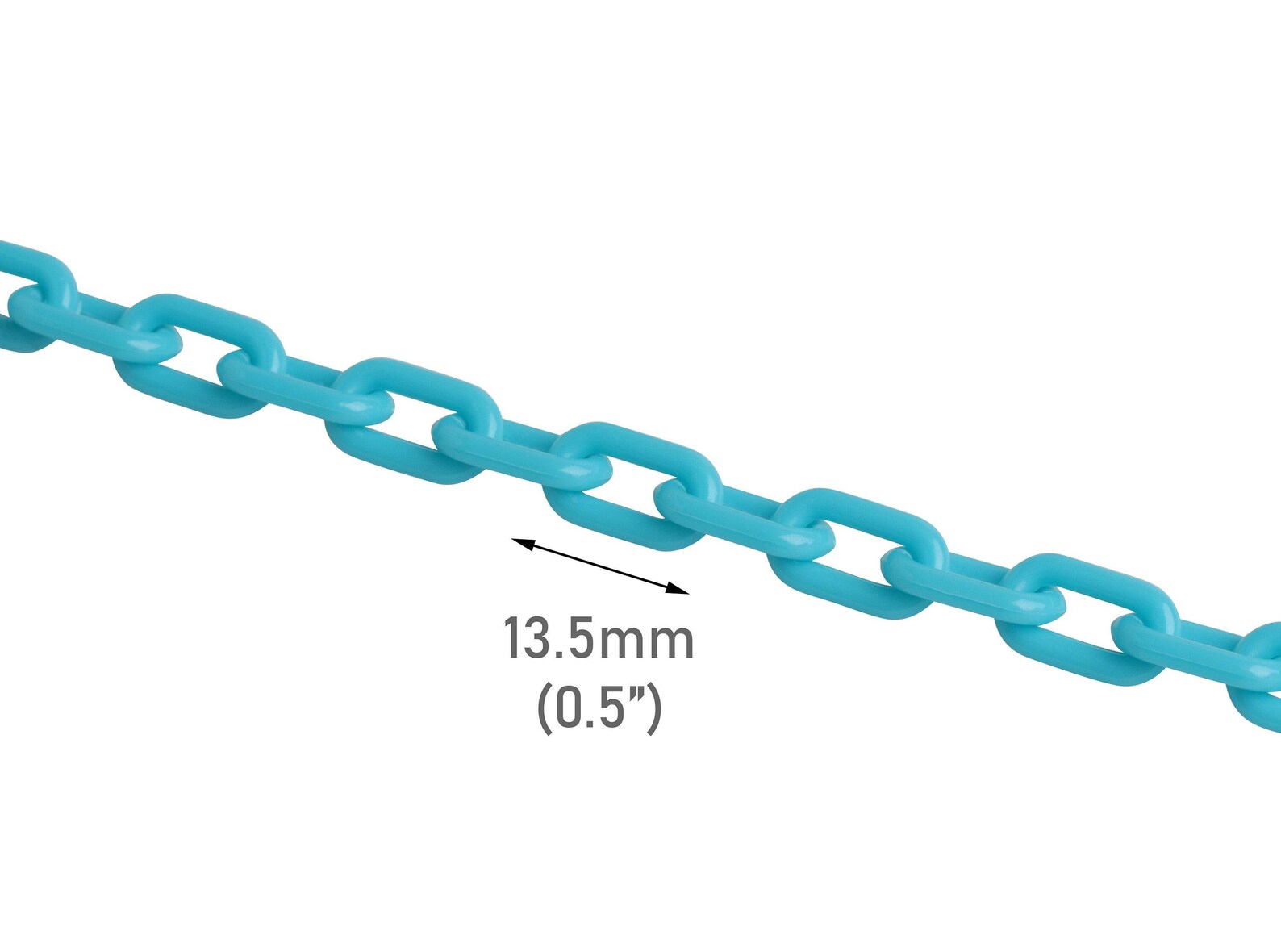 1ft Light Blue Teal Chain, 13.5 X 7.5mm, Plastic, Small Size, Closed ...